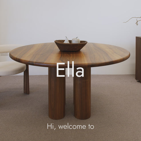 Ella Walnut Handcrafted Round Dining Table Extendable | S10Home
